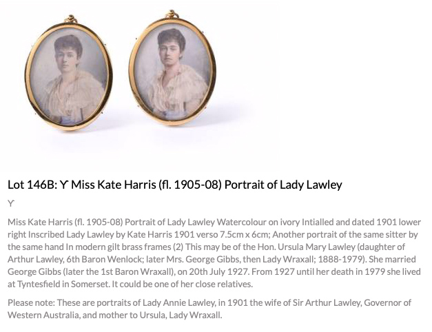 Photos: Portrait of Lady Annie Lawley by Miss Kate Harris: Gibbs Family ...